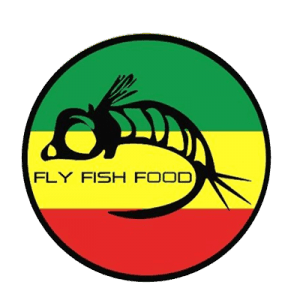 Fly Fish Food Round Logo Sticker Rasta - Fly Slaps Fly Fishing Stickers ...