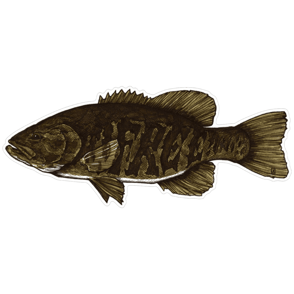 Jake Keeler Free The Fighter Smallmouth Bass Sticker - Fly Slaps Fly ...