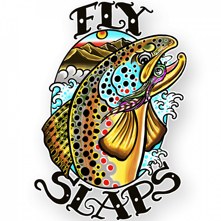 Fly Slaps x Josh May Brown Trout Sticker - Fly Slaps Fly Fishing ...