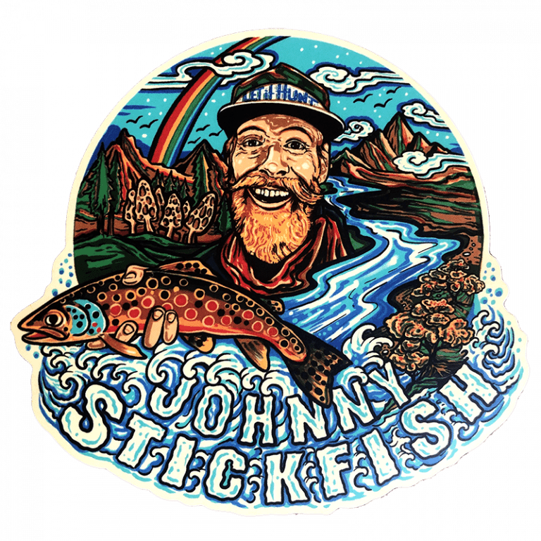 Josh May Johnny Stick Fish Sticker - Fly Slaps Fly Fishing Stickers and ...