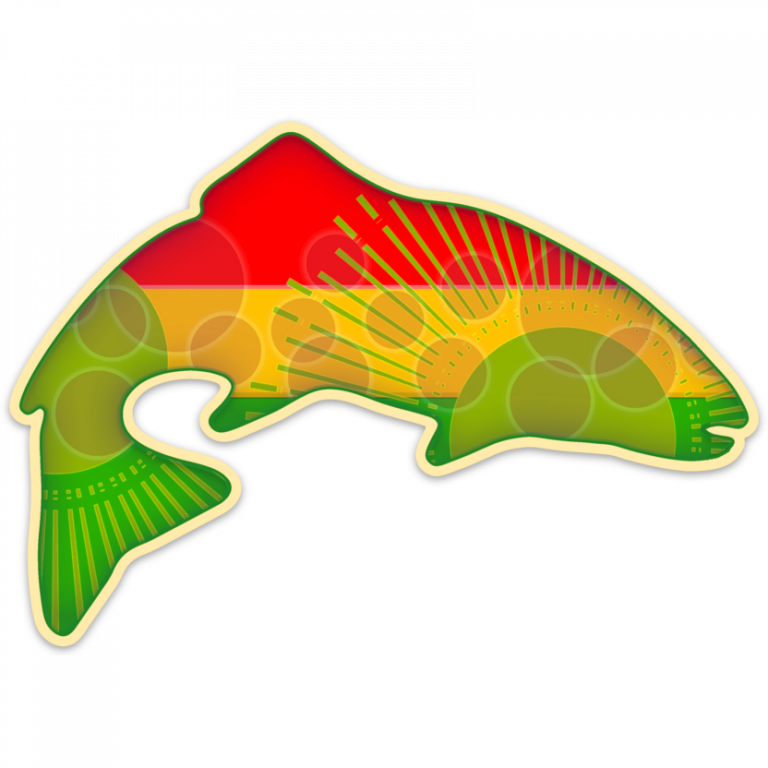 Fly Slaps Rasta Trout Pattern Fish - Fly Slaps Fly Fishing Stickers and ...