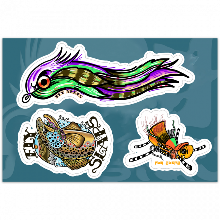 Fly Slaps X Josh May Sticker Sheet - Fly Slaps Fly Fishing Stickers and ...
