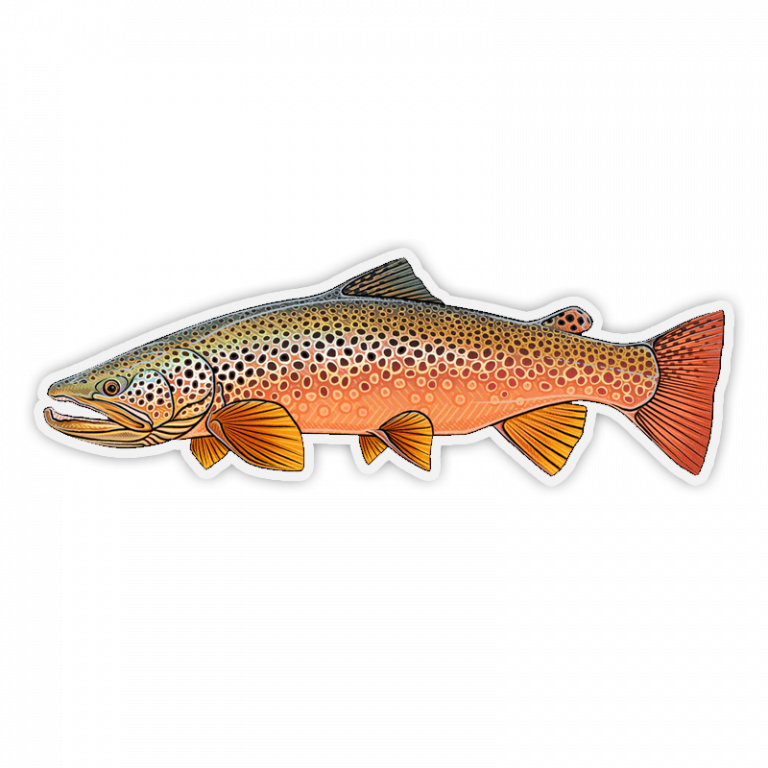 Casey Underwood Autumn Brown Trout - Fly Slaps Fly Fishing Stickers and ...