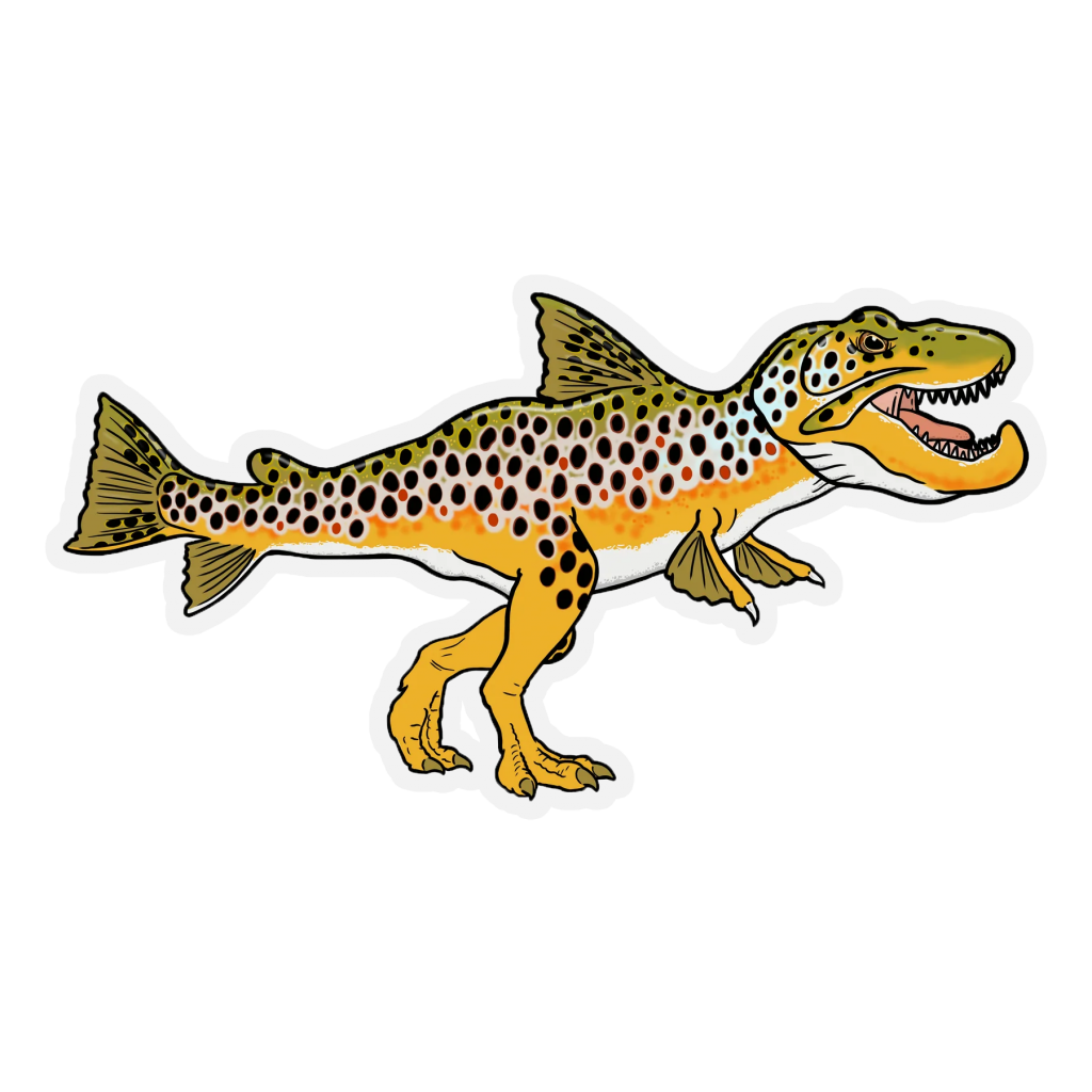 Nate Karnes Pig Brown Trout Sticker - Fly Slaps Fly Fishing Stickers ...